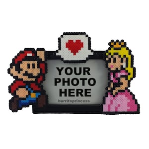 Mario and Princess Peach Picture Frame - Couples Picture Frame - Nerdy ...