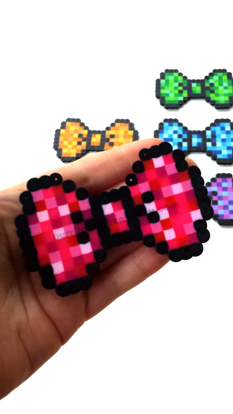 Pixel Hair Bows 8 Bit Hair Bows 8 Bit Bow Ties Pixel Bow | Etsy