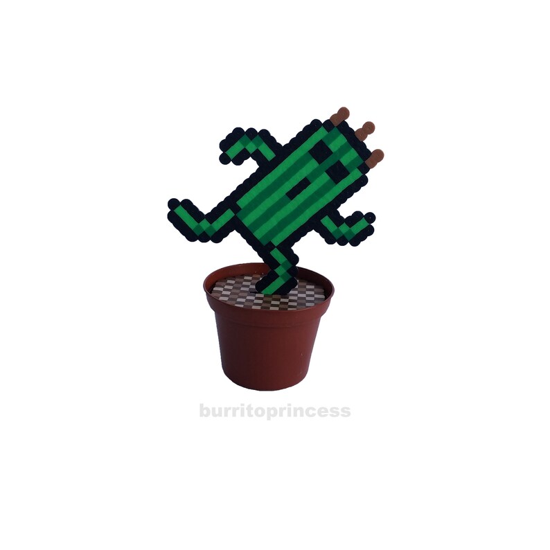 Video Game 8 Bit Potted Cactus Plant Pixel Potted Plant | Etsy
