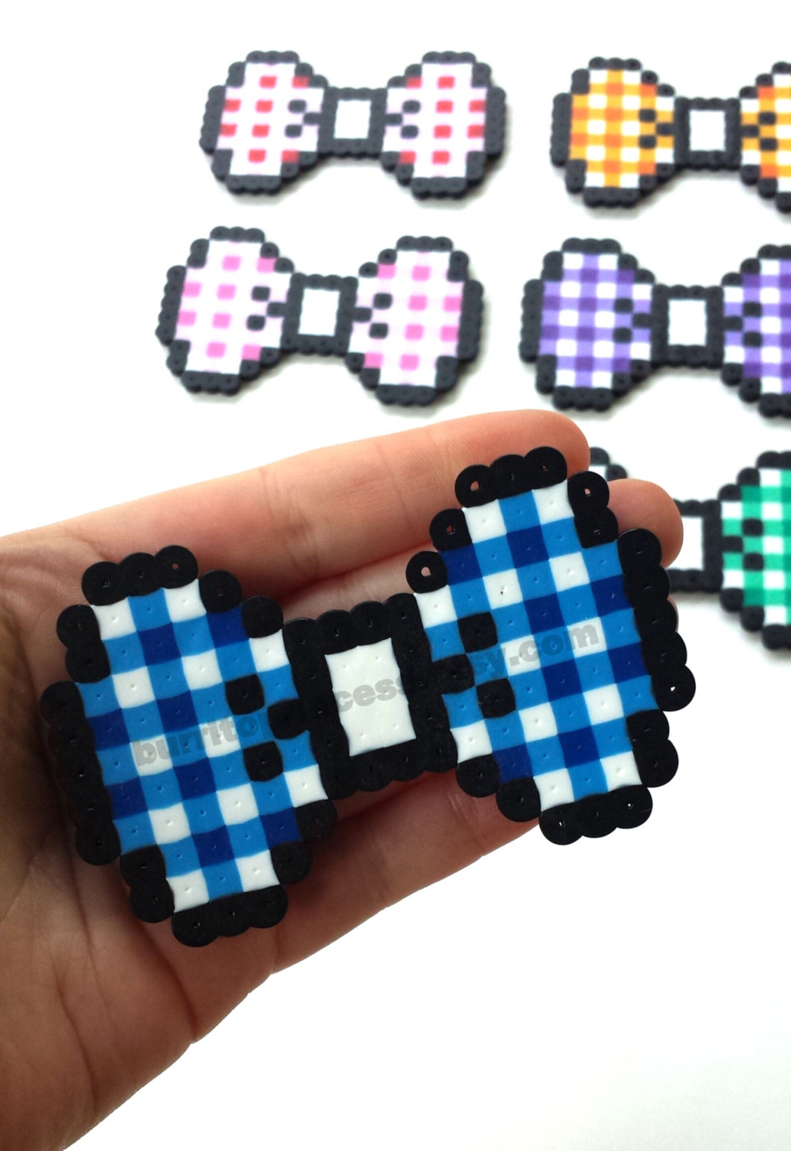 Plaid Hair Bows Plaid Bow Ties 8 Bit Bows 8 Bit Bow Ties - Etsy