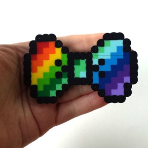Rainbow Hair Bow Rainbow 8 Bit Bow Rainbow Bow Tie - Etsy