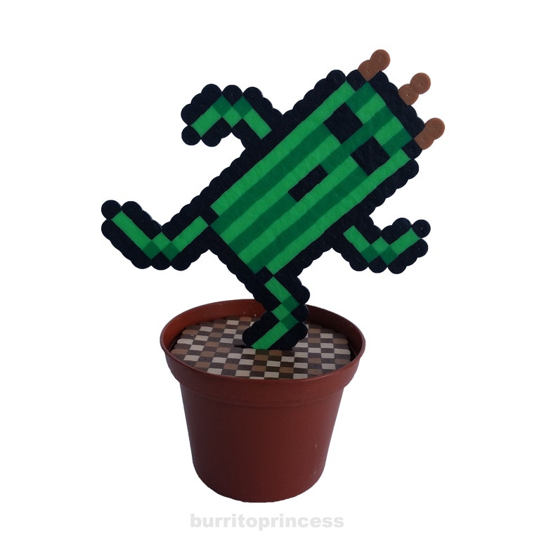 Video Game 8 Bit Potted Cactus Plant Pixel Potted Plant | Etsy