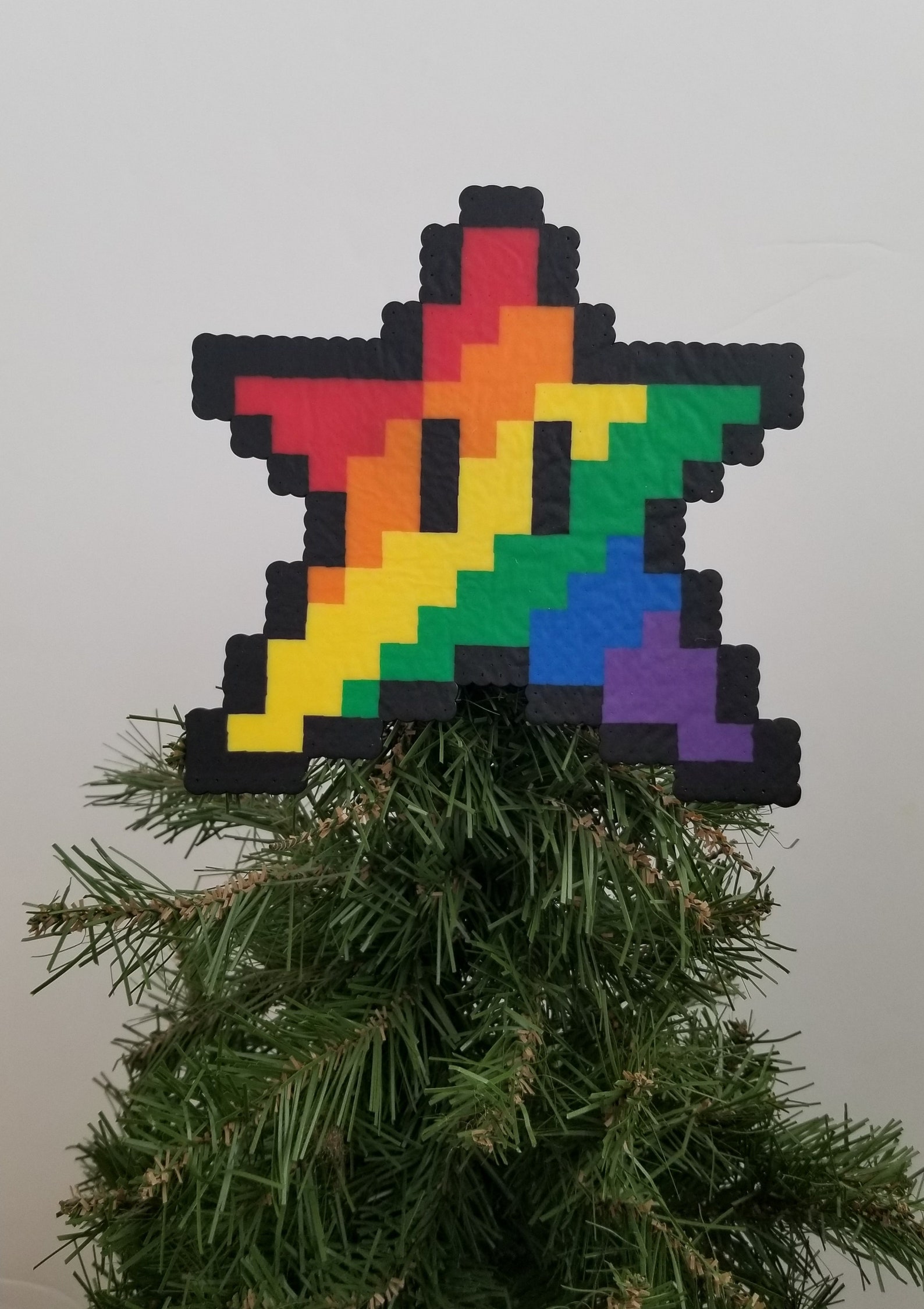 Rainbow Pride Mario Star Christms Tree Topper Super Mario - Etsy