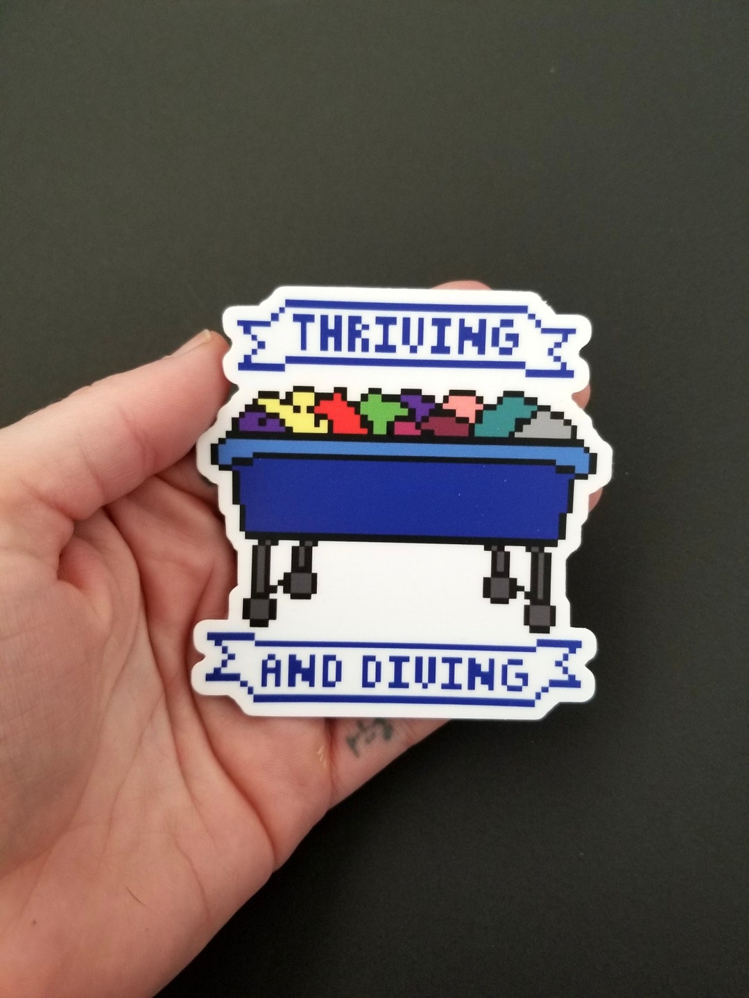 Thriving and Diving Goodwill Outlet Bins Reseller Thrift Sticker - Etsy