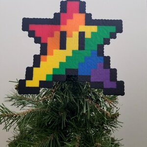 Trans Pride Flag Mario Star Christms Tree Topper Super Mario Tree ...