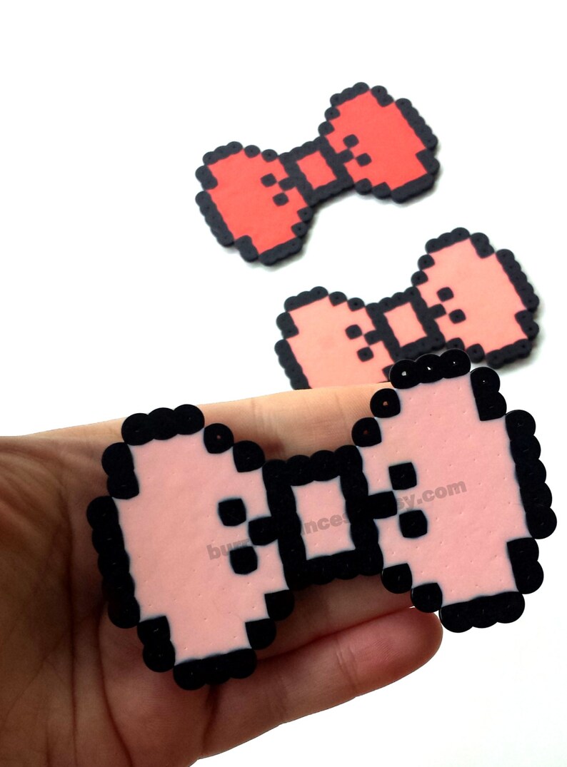 8 Bit Hair Bows Pixel Hair Bows 8 Bit Bow Ties Pixel Bow - Etsy