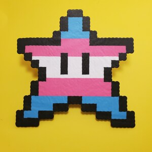 Trans Pride Flag Mario Star Christms Tree Topper Super Mario Tree ...