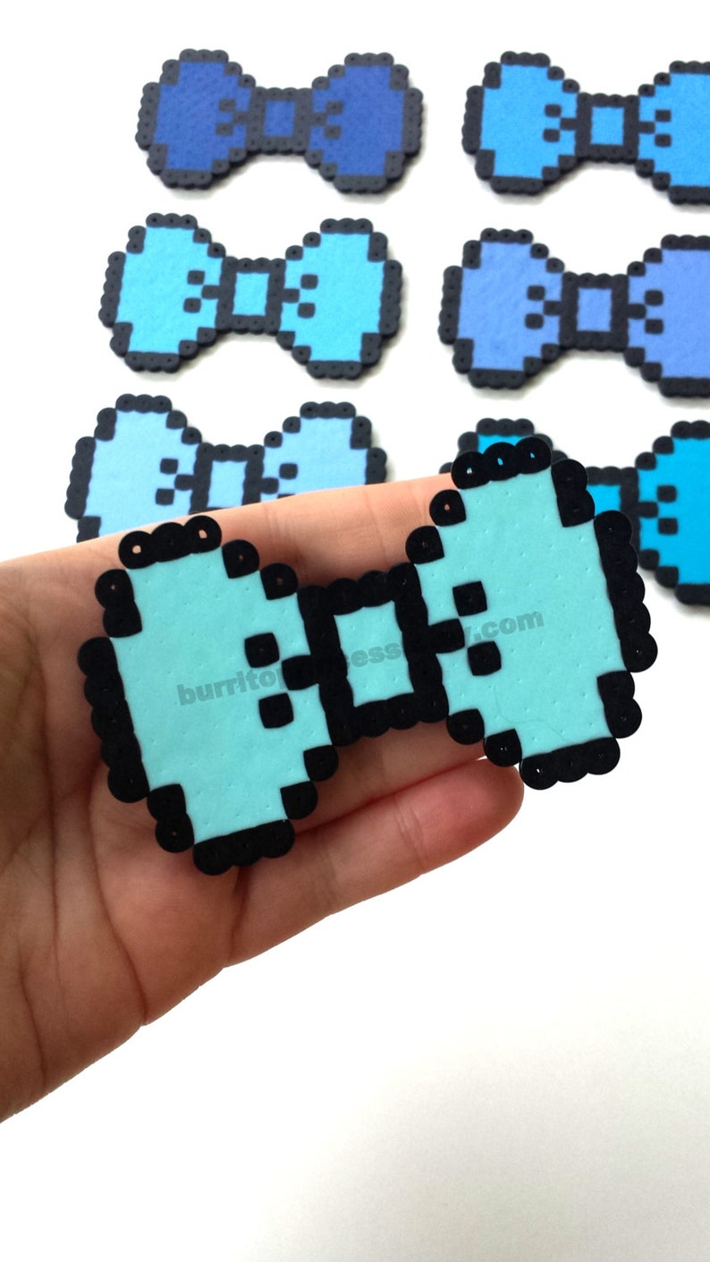 8 Bit Hair Bows Pixel Hair Bows 8 Bit Bow Ties Pixel Bow | Etsy