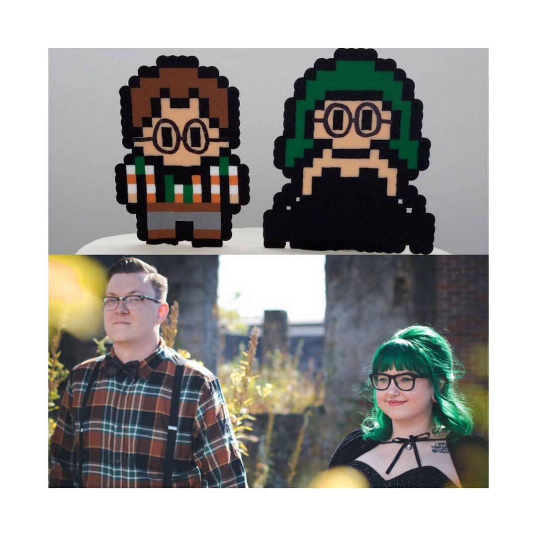 Personalized Custom 8 Bit Pixel Wedding Cake Toppers - Video Game ...