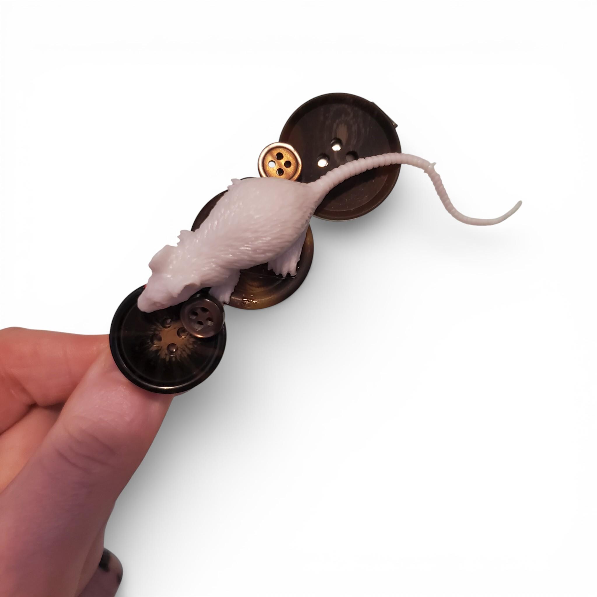 Rat Button Hair Clips - Indie Vanguard Tailored Grunge Goth Whimsigoth ...