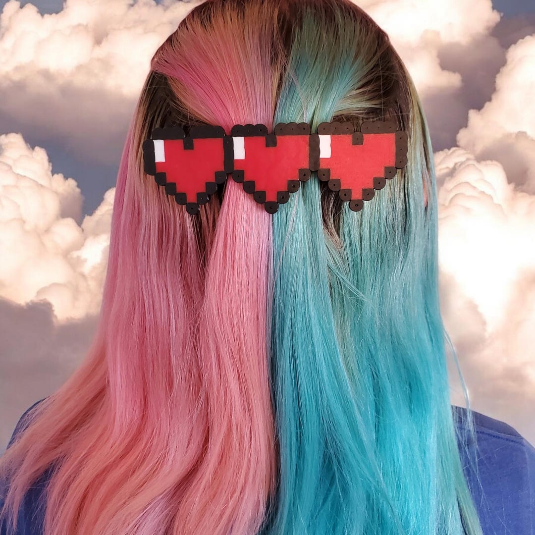 Red Heart Meter 8 Bit Pixel Hair Bow Barrette Nerdy Geeky Video Game ...
