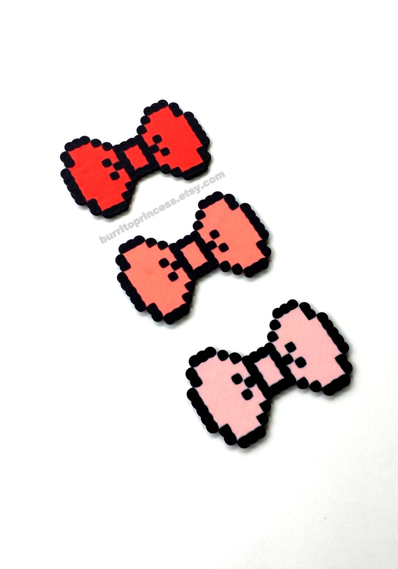 8 Bit Hair Bows - Pixel Hair Bows - 8 Bit Bow Ties - Pixel Bow Ties ...