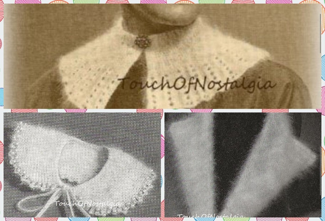 3 ANGORA COLLARS Set Knitting Patterns Vintage Beautiful - Etsy