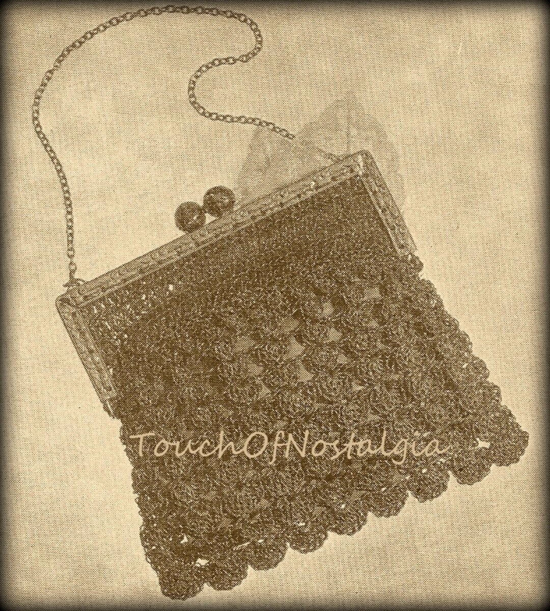 FANCY EVENING HANDBAG Crochet Pattern Vintage 1940s - Fancy Purse Frame ...