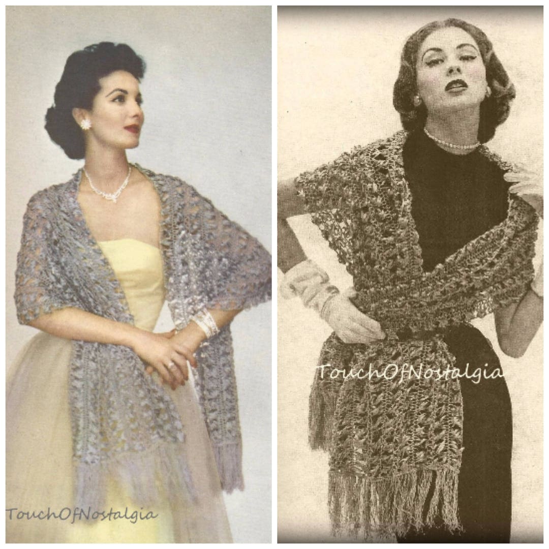 Ribbon HAIRPIN LACE Stole Vintage Patterns - Pure ELEGANCE Evening ...