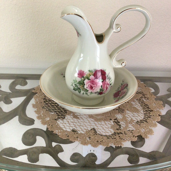 Pitcher and Bowl - Etsy