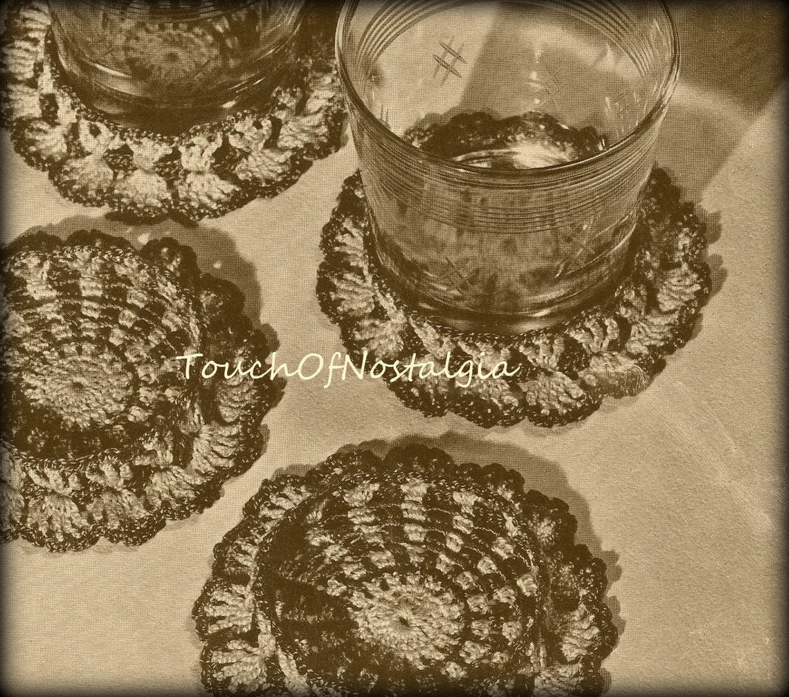 FANCY Raised COASTERS Crochet Pattern Fancy Raised GLASS - Etsy