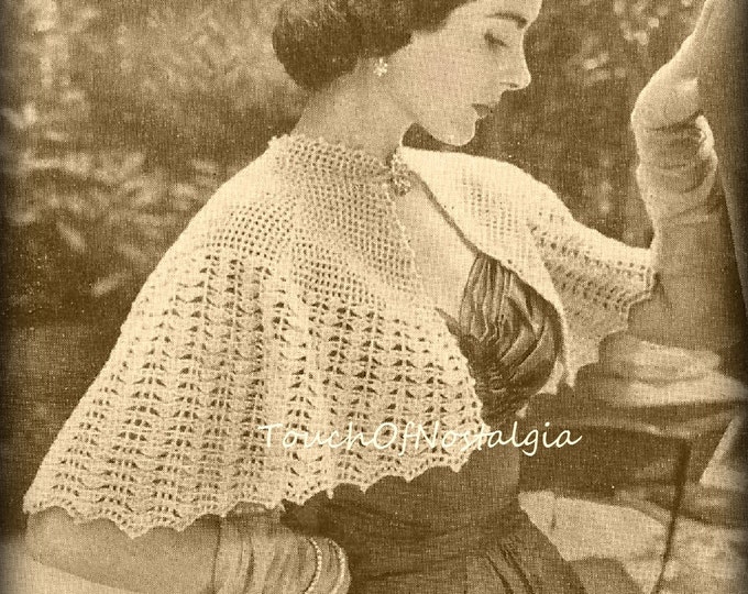 Crochet CAPELET Cropped Cape Crochet Pattern LACY Cropped Capelet Cape ...