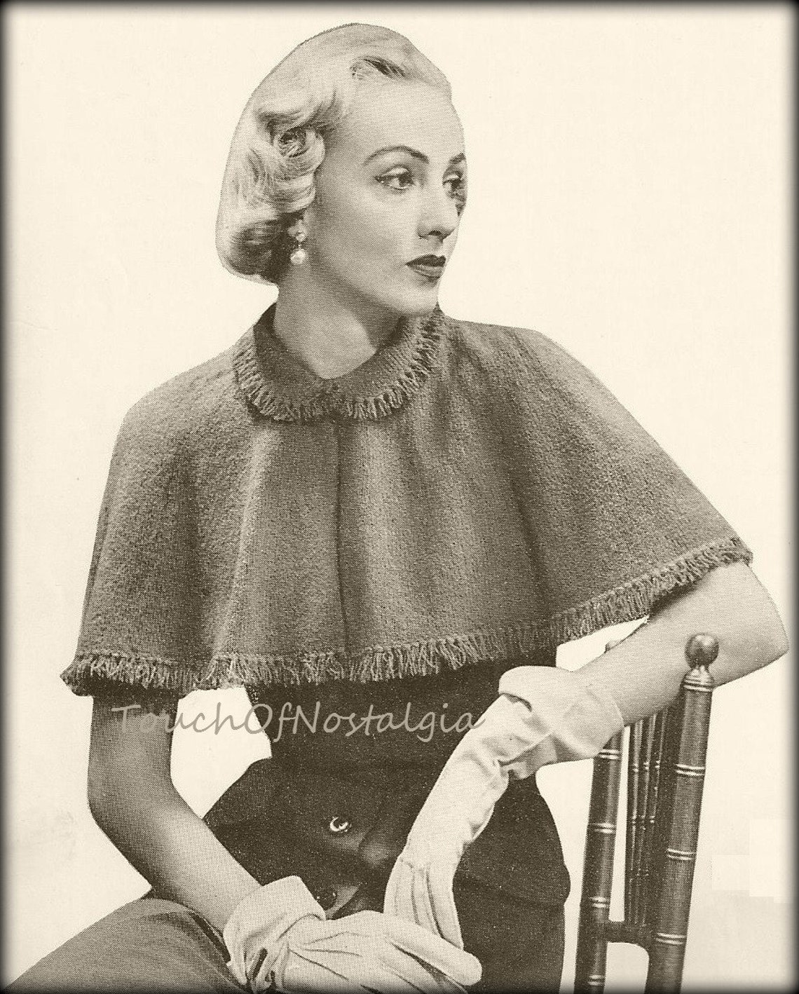 Elegant CAPELET Vintage Knitting Pattern - ELEGANT Cropped Shoulder ...