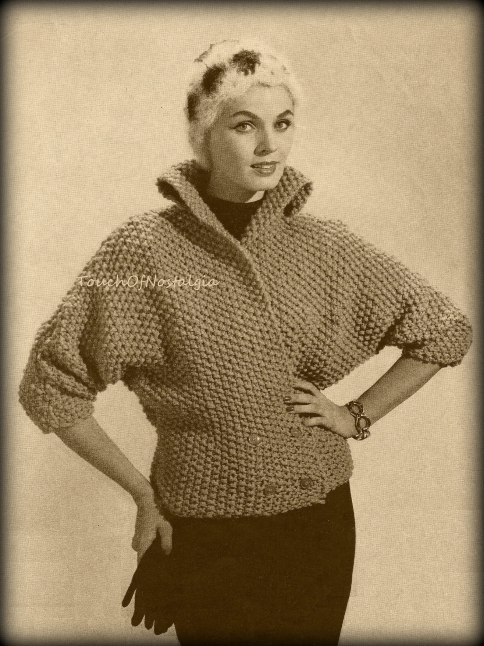 SKI Jacket / ANGORA Hat Knitting Pattern Vintage Stylish - Etsy