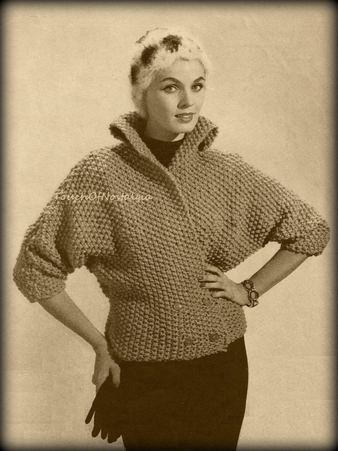 SKI Jacket / ANGORA Hat Knitting Pattern Vintage Stylish - Etsy