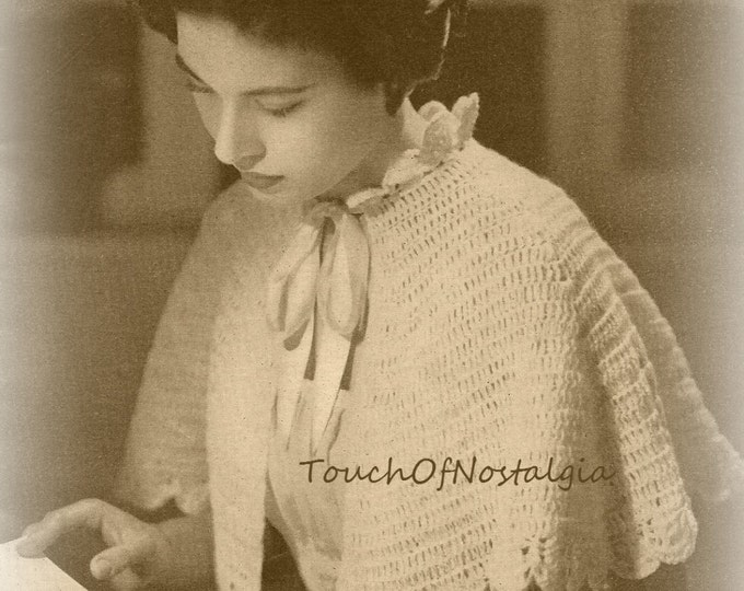 Crochet SHOULDER CAPELET Crochet Pattern Lovely Feminine LACE Shoulder ...