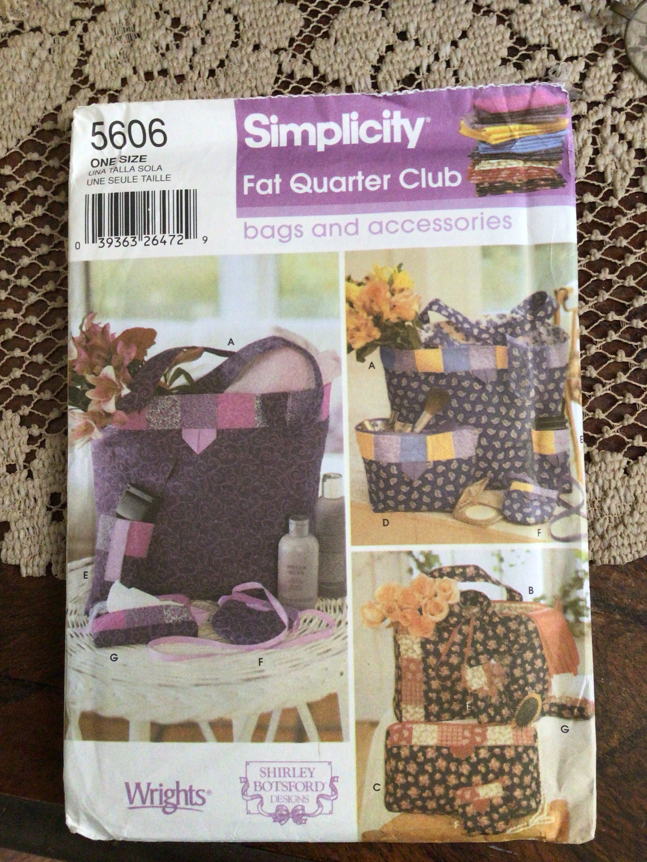 Simplicity 5606 Sewing Pattern for TOTE Bags PURSES Craft Book Knitting ...