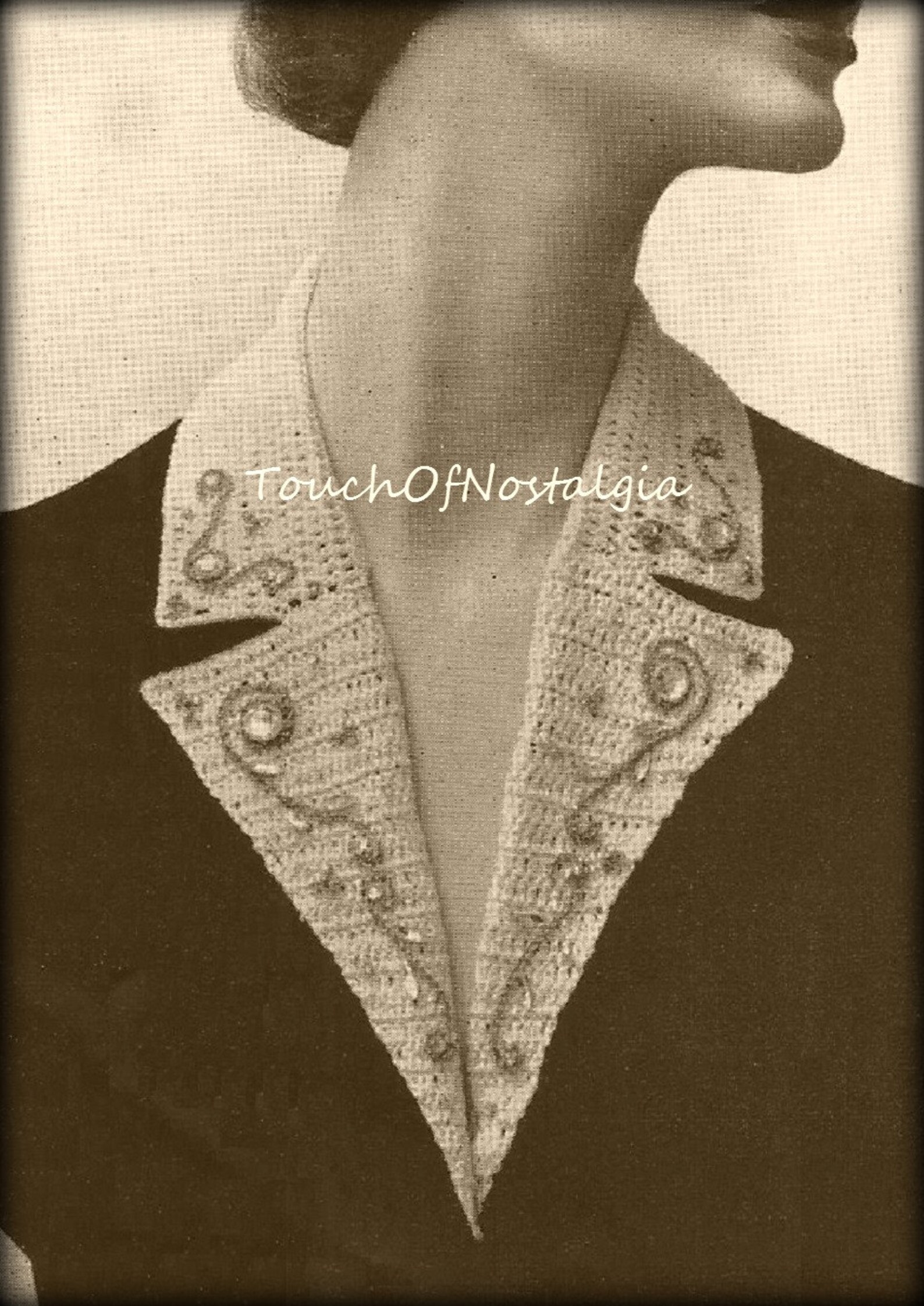 Crochet COLLAR Lapel V-neck Crochet Pattern Gorgeous V-neck LAPEL ...