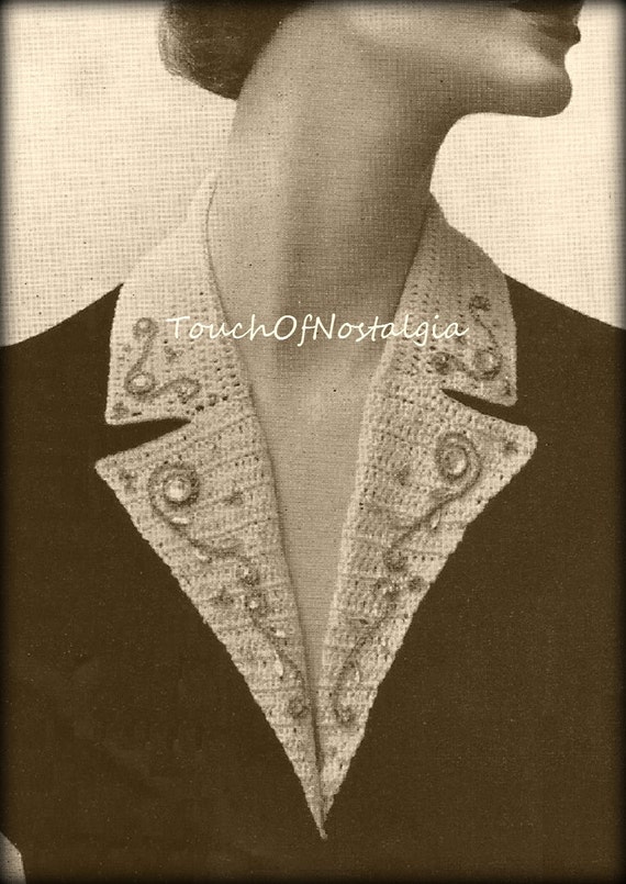 Crochet COLLAR Lapel V-neck Crochet Pattern Gorgeous V-neck - Etsy