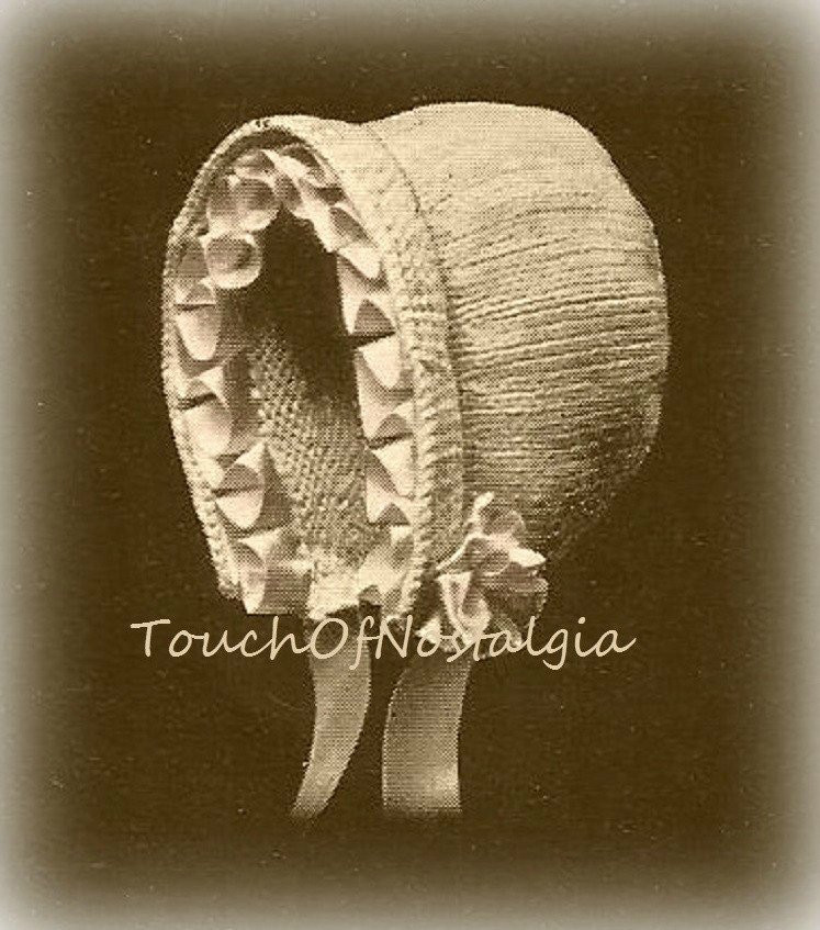 FANCY Ribbon Bonnet Knitting Pattern Fancy Beribboned Baby - Etsy UK