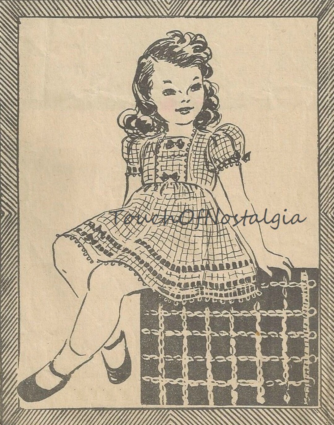 Girls LACE DRESS Crochet Pattern Dainty FANCY Lace Dress Toddles/girls ...