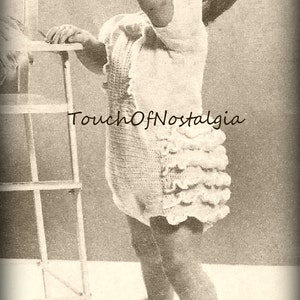 Crochet FRILLY ROMPER Pattern Frilly RUFFLES Romper/incls Knit Blouse ...