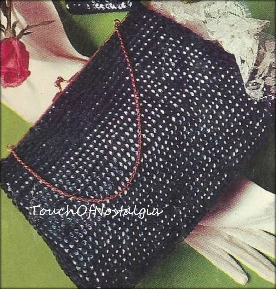 Crochet SEQUINED HANDBAG Crochet Pattern - Elegant Evening Handbag ...
