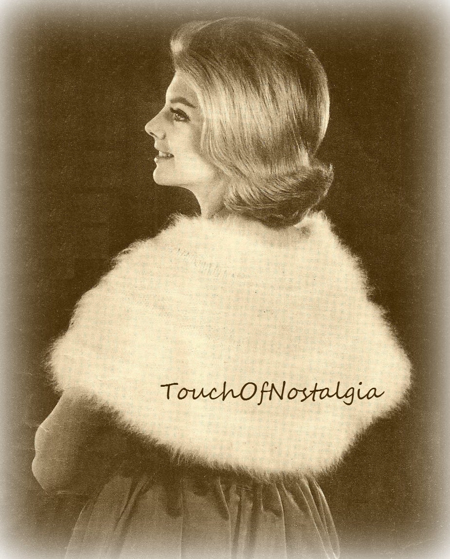 ANGORA Capelet Vintage Knitting Pattern - Beautiful Angora CAPELET ...