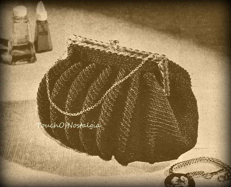 EVENING Handbag PURSE Crochet Pattern - Lovely PLEATED Evening Handbag ...