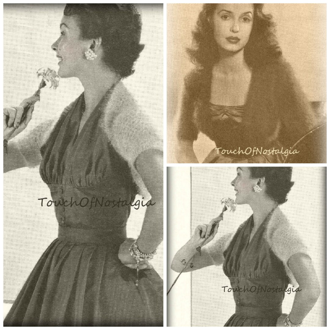 Lacy ANGORA SHRUG Boleros Jacket Knitting Pattern - 2 Patterns Elegant ...