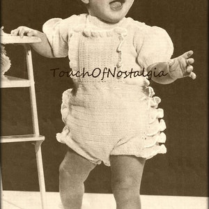 Crochet FRILLY ROMPER Pattern Frilly RUFFLES Romper/incls Knit Blouse ...