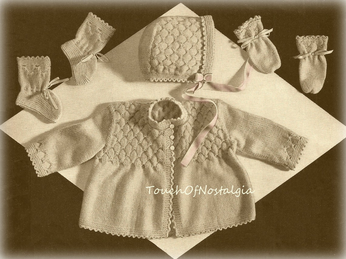 SMOCKED Baby Dress/coat Knitting Pattern 2 Patterns Included DAINTY ...