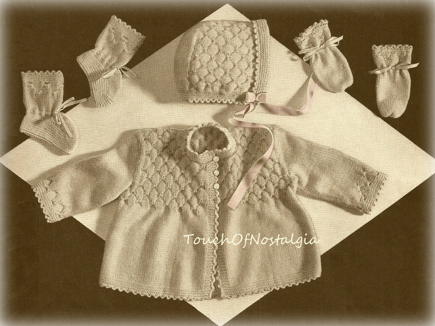 SMOCKED Baby Dress/coat Knitting Pattern 2 Patterns Included DAINTY ...