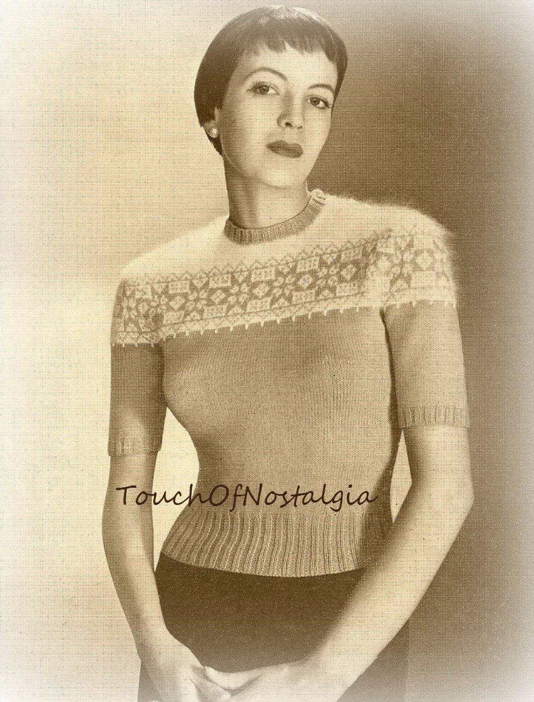 ANGORA Sweater Vintage Knitting Pattern - Lovely WINTERS SNOWFLAKE ...