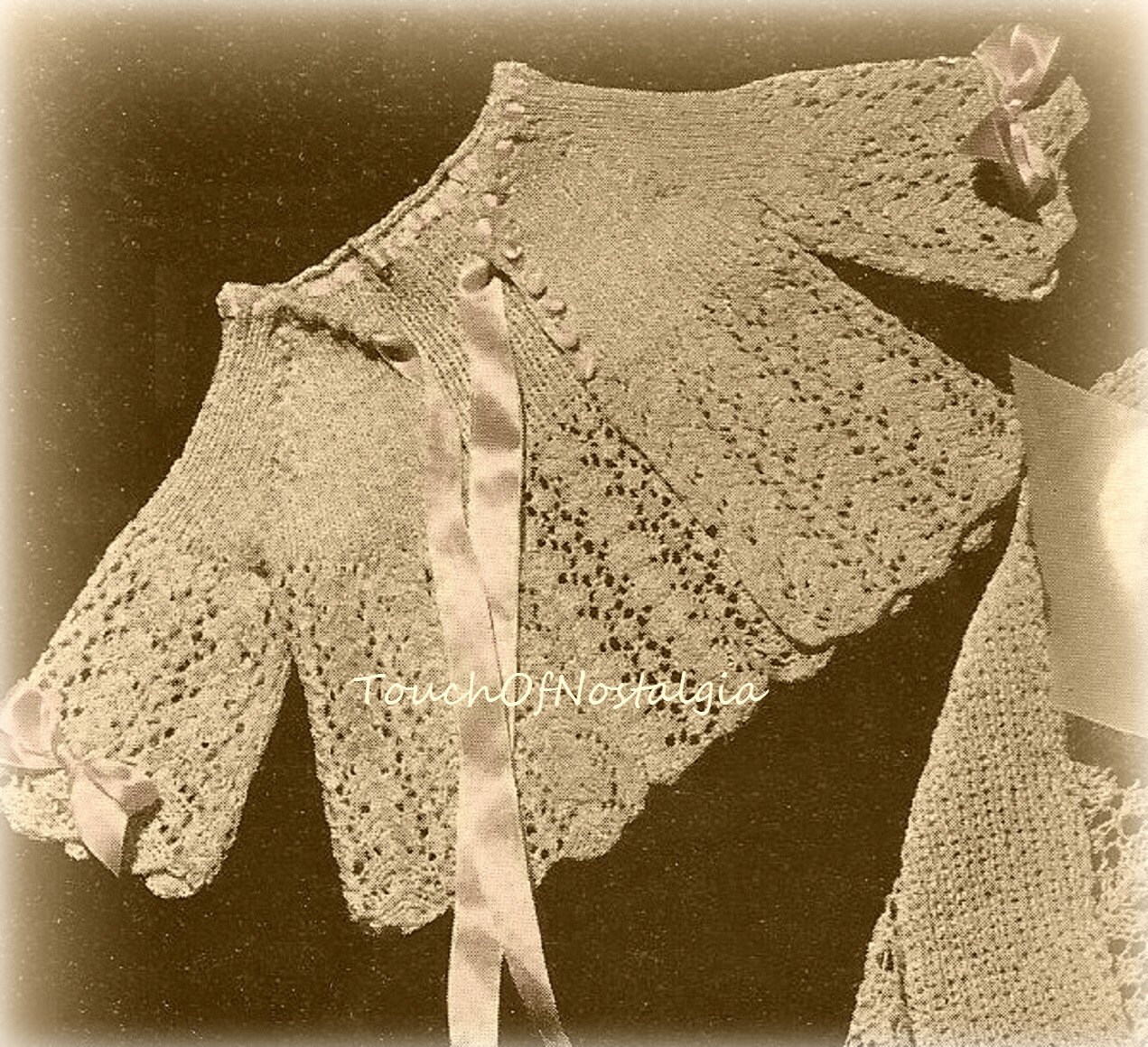 HEIRLOOM Baby Coat Set Knitting Pattern Antique - DAINTY MISS Lace ...