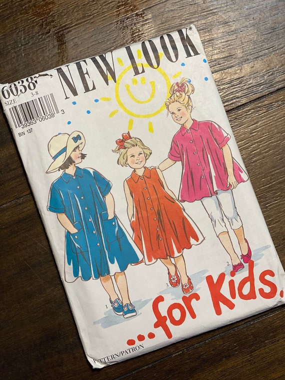 NEW LOOK Sewing Pattern Girls 3-8 - Etsy