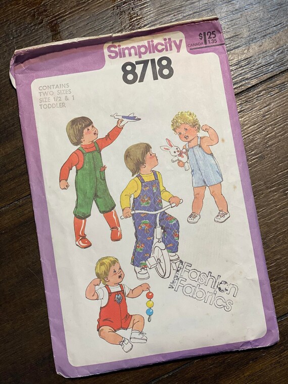 Vintage 1978 SIMPLICITY Sewing Pattern 8718 Size 1/2 and 1 - Etsy