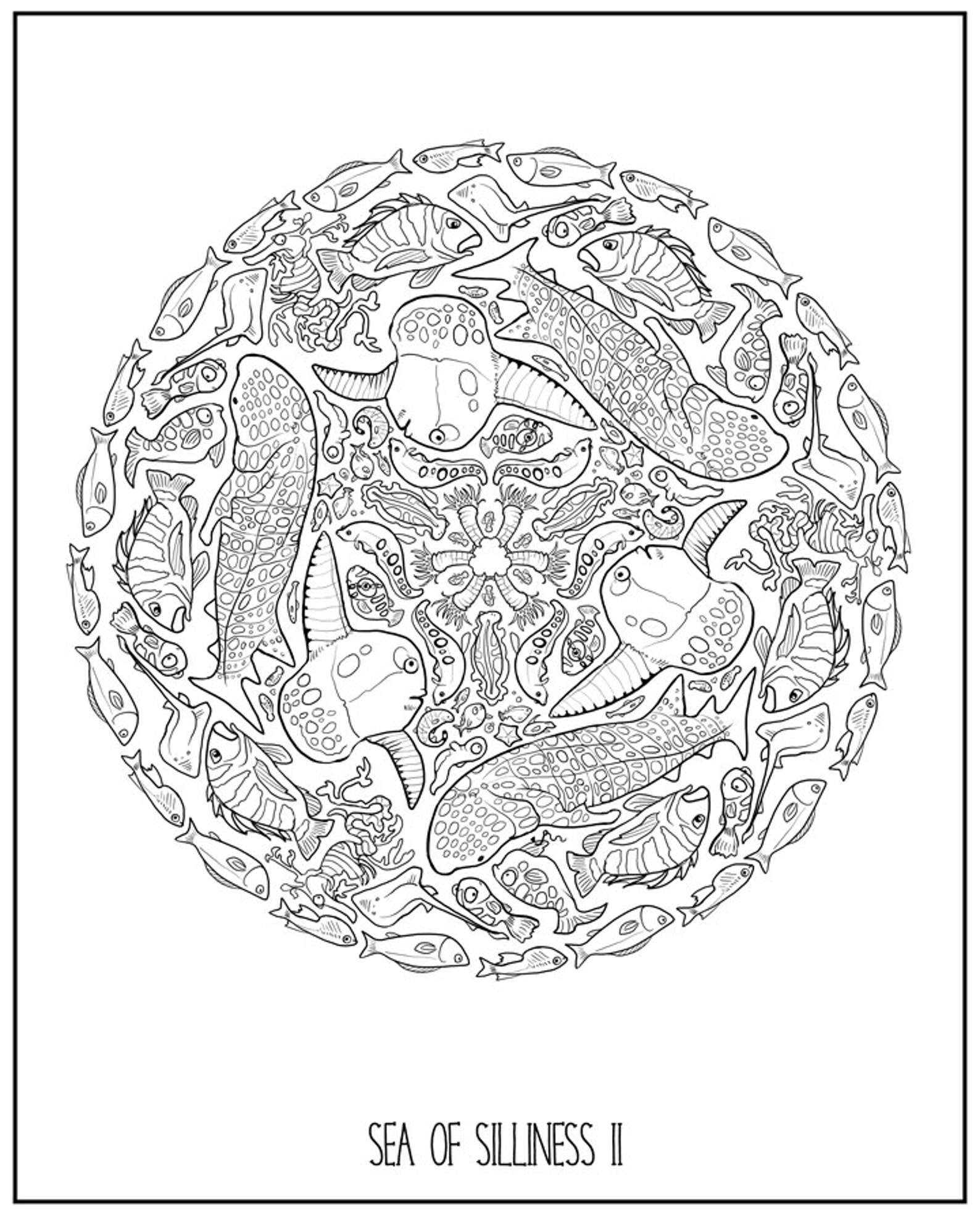 Sea of Silliness Coloring Page Set - Download - Etsy