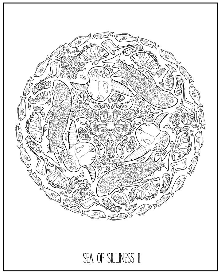 Sea of Silliness Coloring Page Set - Download - Etsy