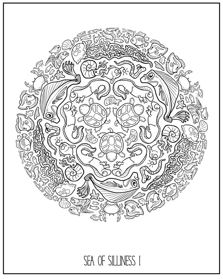 Sea of Silliness Coloring Page Set - Download - Etsy