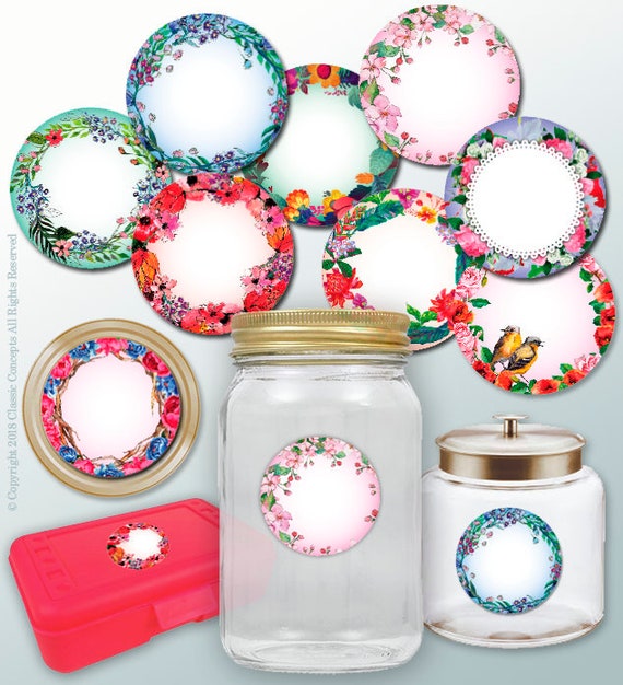 20 2 Write-on Floral Adhesive Labels CANNING Favor - Etsy