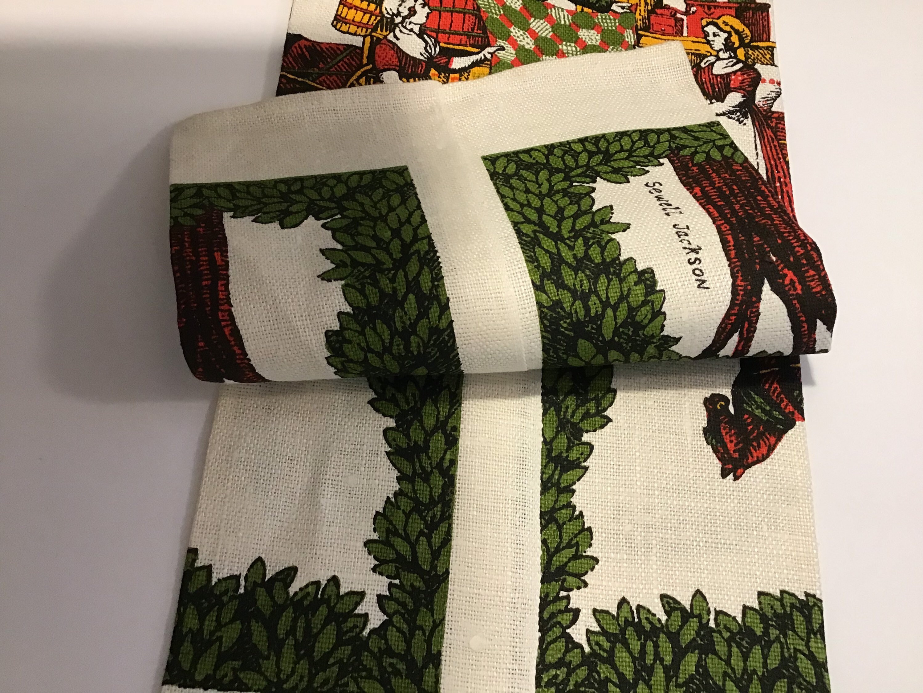 Linen Tea Towel / Kay Dee Hand Prints / Vintage the Yankee - Etsy