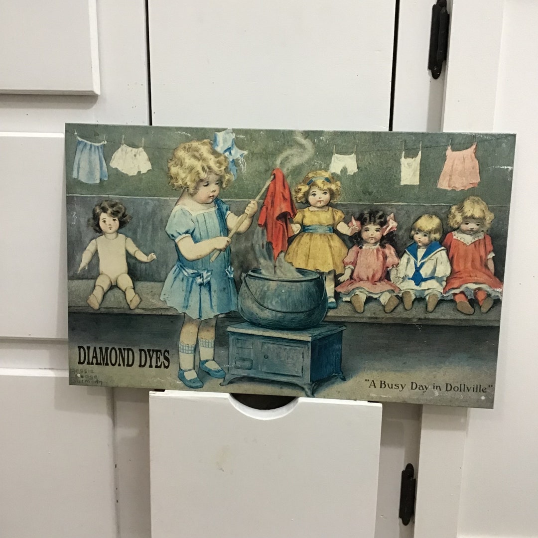 Bessie Pease Gutmann Metal Tin Sign "a Busy Day in Dollville" Diamond ...