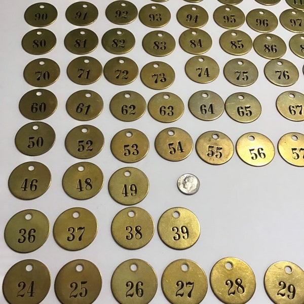 Brass Number Tags - Etsy